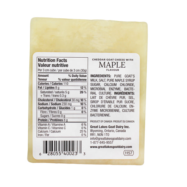 Maple Cheddar Goat Cheese | Pure Goat Milk | Great Lake Goat Dairy ...