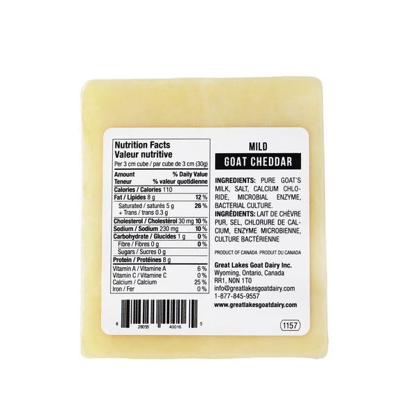 Mild Cheddar Goat Cheese | Pure Goat Milk | Great Lake Goat Dairy ...